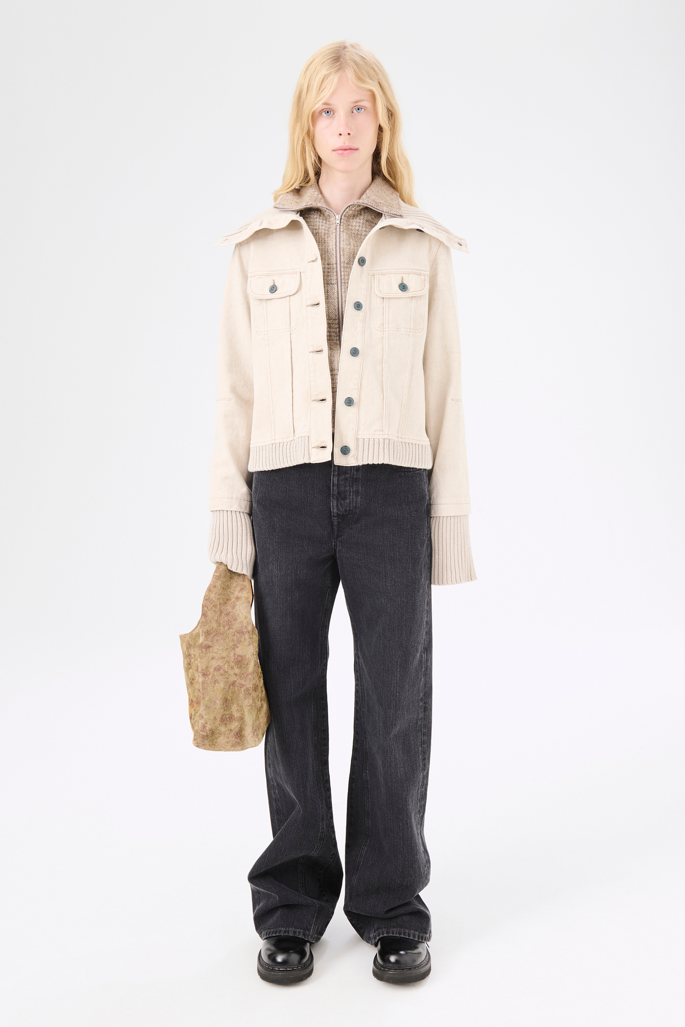 Our Legacy - Knitted Lasso Jacket Ghost Attic Wash Denim